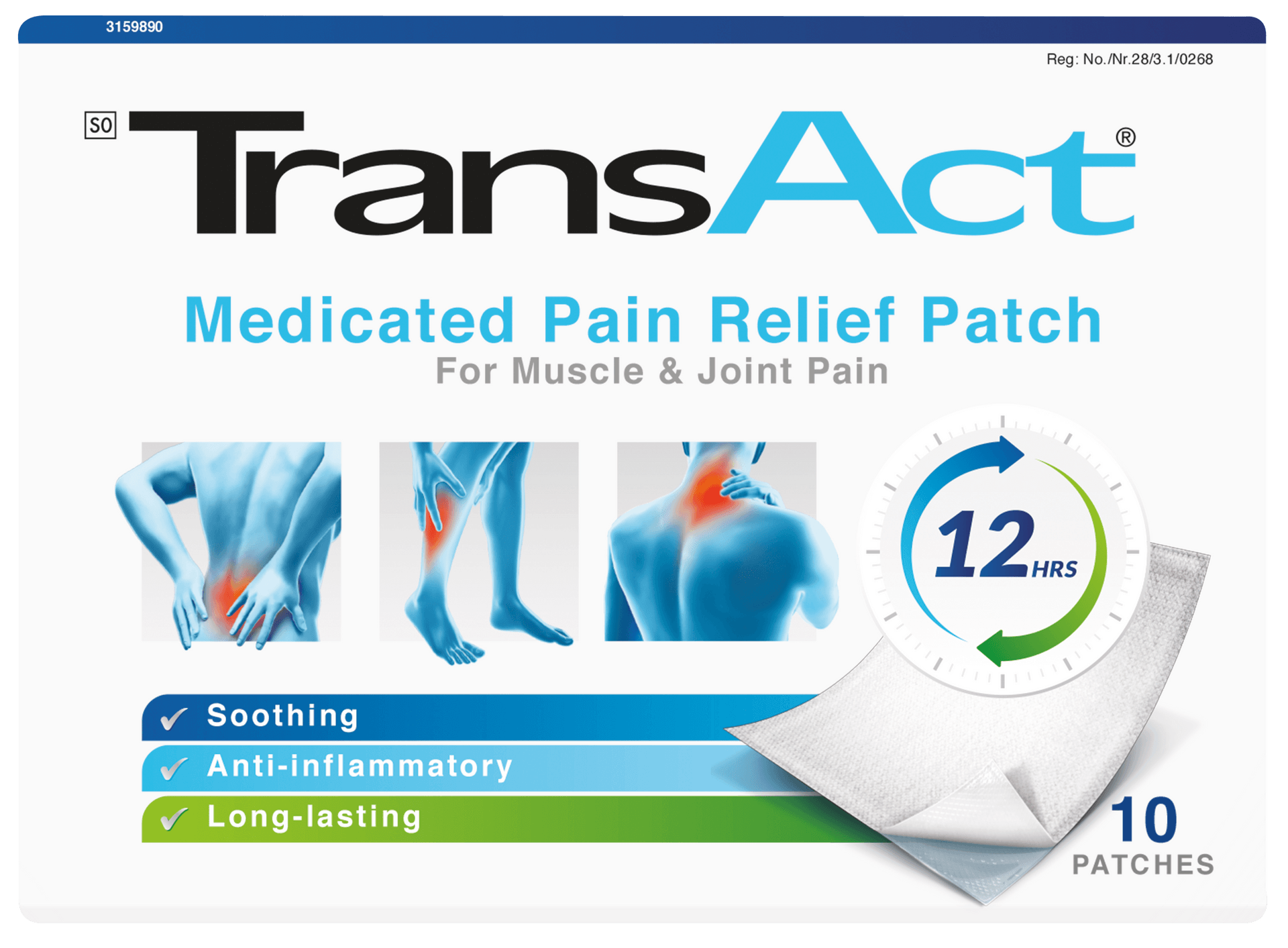 Transact Patches 10s | Pain Relief: Muscle, Back, Knee, Neck & Shoulder ...